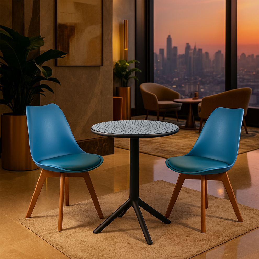 Plaza Round Table With 2 Smart Chair – Diya Seating Solution